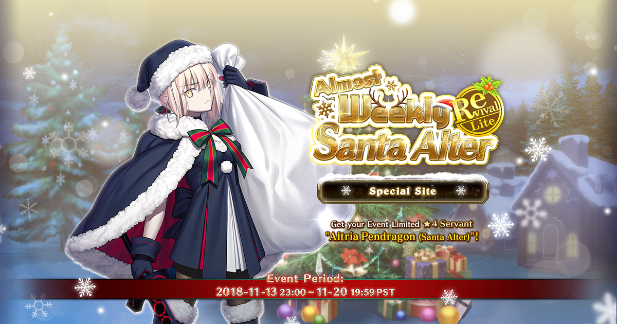 Revival: Almost Weekly Santa Alter - Lite｜Fate/Grand Order Official USA ...